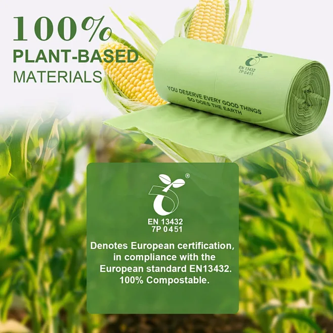 Amazon.com: Codirom 100% Compostable Trash Bags, 1.6 Gallon, 6 Liter, 150 Count Samll Kitchen ...