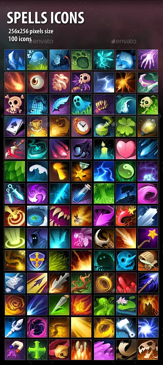 Spells Icons by analeo | GraphicRiver-花瓣网