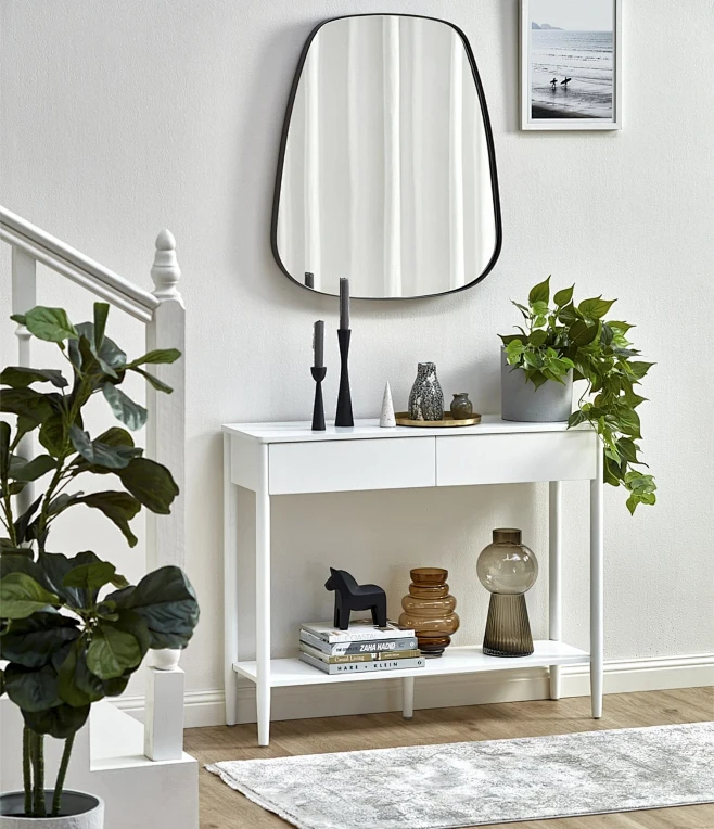 roby-small-white-console-table-with-two-drawers-for-small-entryway ...