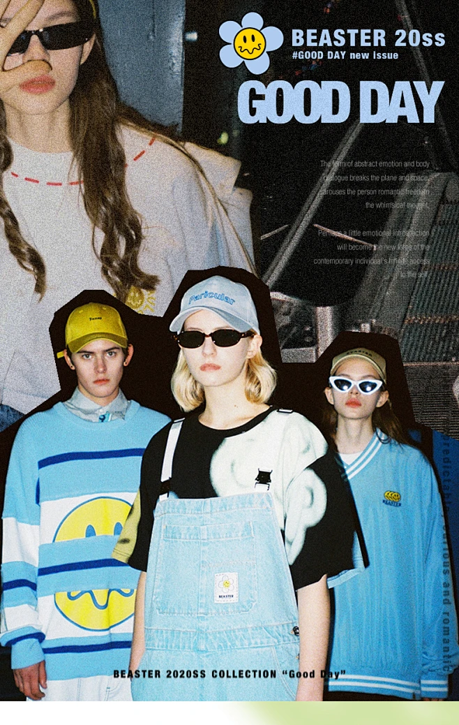 BEASTER GoodDay油画鬼脸拆卸衬衣女情侣装外套学生连帽衬衫帽衫-tmall.com天猫-花瓣网