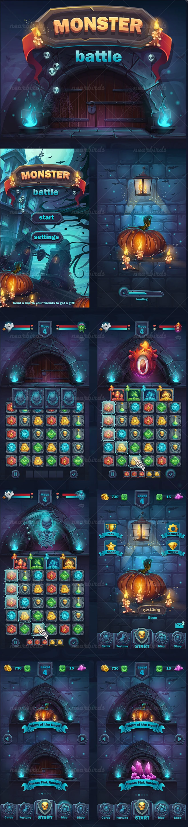 Monster Battle GUI on Behance,Monster Battle GUI on Behance,Monster ...