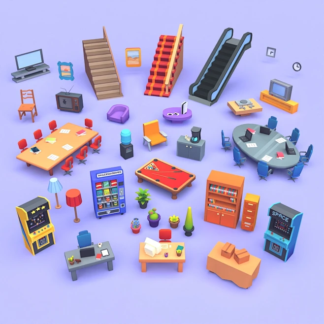 Stylized Office Props-花瓣网