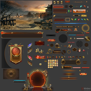 复古UI登陆界面加开门动画 - 界面模版 - 妖孽传奇素材网