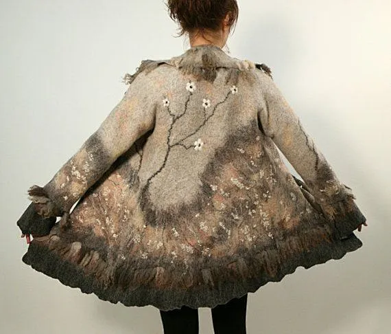 One of a Kind Original Felted coat! Called, "Sakura" Custom made for ...