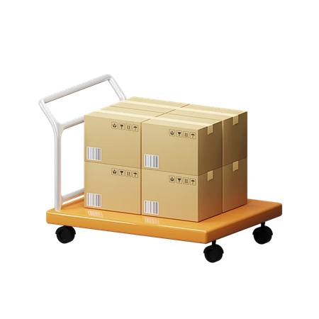 Package Dolly 3D Illustration-花瓣网