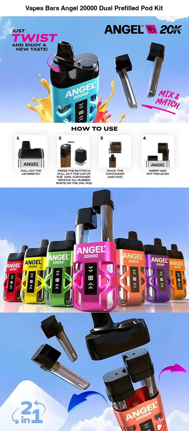 Vapes Bars Angel 20000 双预填充烟弹套装-花瓣网