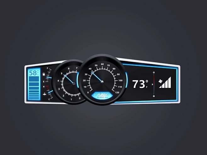 HMI automobile cars hmi instrument cluster-花瓣网