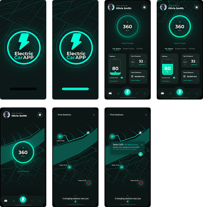 汽车充电控制app ui .fig素材下载 - 豆皮儿UI