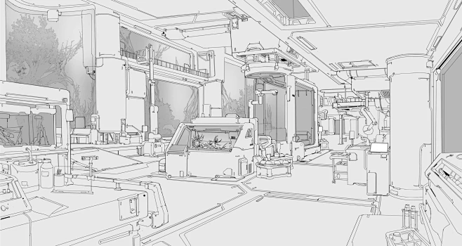 Concept sketches, Rita Yuwei Li : Here are the linework concepts before the final rendering.-花瓣网