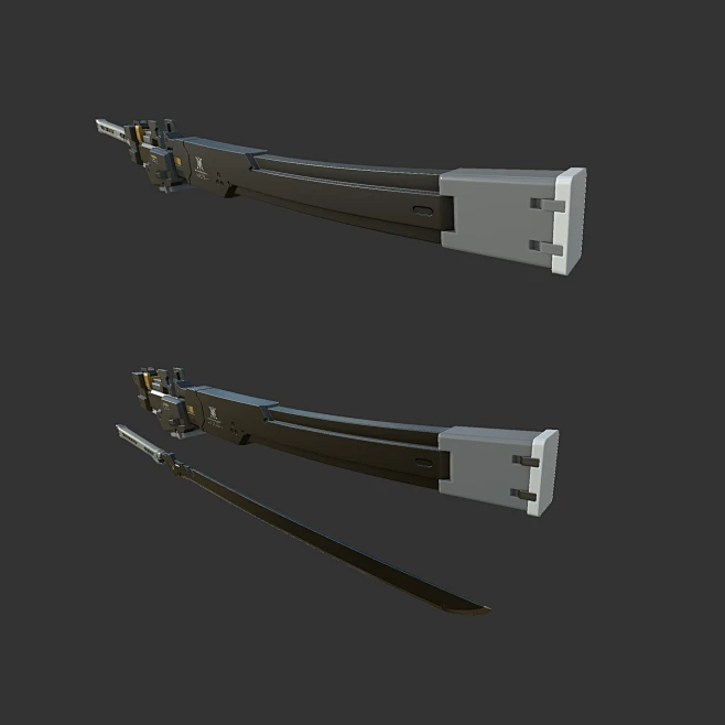 Katana, Jinkai Zeng : This is a Hard Surface weapon model，simple material~-花瓣网