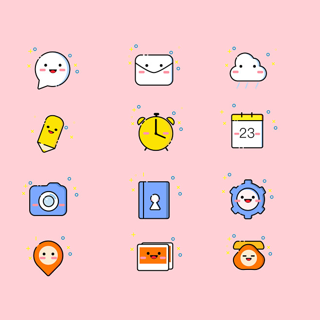 MBE卡通风格，UI图标