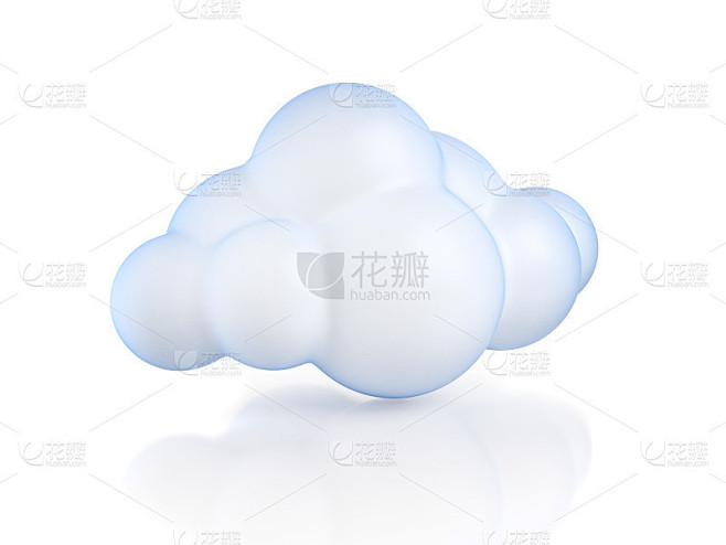 卡通云3d孤立插图