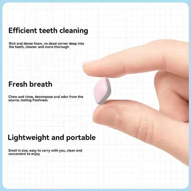 Probiotic Solid Toothpaste Clean Oral Fresh Breath Chewable Travel Portable Mouthwash Tablets ...