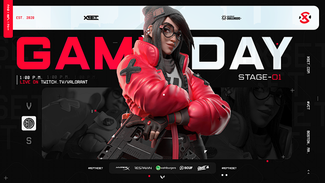 clean esports Header social media advertisement Gaming R6 Valorant esp