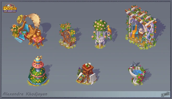 Isometric game assets-花瓣网
