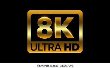 8k ultra hd icon with clipping path