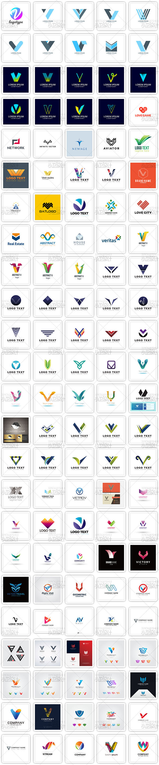 字母系列V LOGO商标设计vi素材包 ai矢量源文件淘宝店标微商标志-淘宝网
