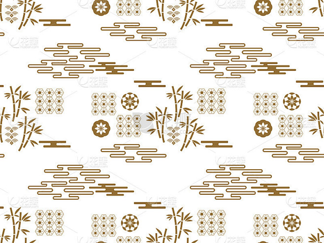 Beautiful japanese seamless pattern