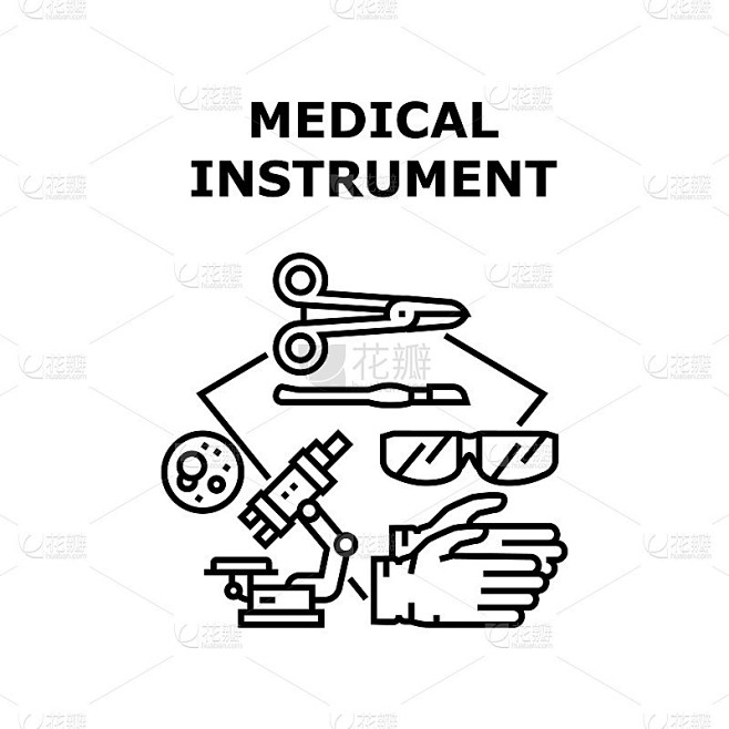 医疗器械图标矢量插图
