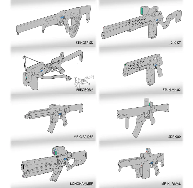 Gun sketches throwback-花瓣网