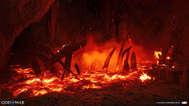 God of War Ragnarök - Muspelheim - Molten Lowlands-花瓣网