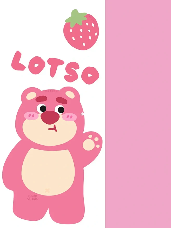 31期原创草莓熊卡通粉色壁纸-花瓣网