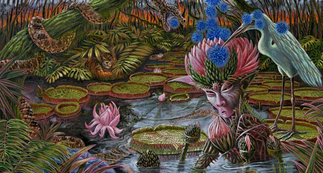 Victoria Amazónica | Jorge Bernard | 油画 (2022)油画 • 织物 : 购买Jorge Bernard ...