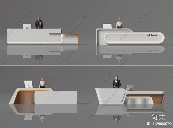 现代公司接待台3D模型下载【ID:1129880790】-花瓣网