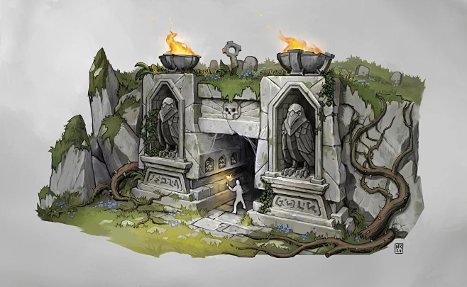 Stylized Crypt Entrance图片_场景元素设计图片素材-花瓣网