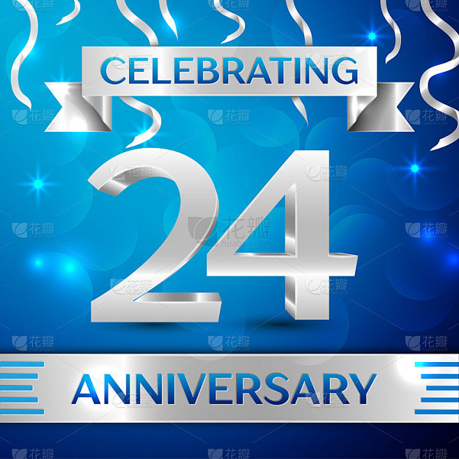 Twenty four 24 Years Anniversary Celebration Desig