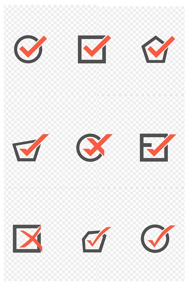 对号错号对错打勾打叉图标免扣元素