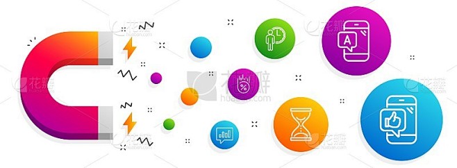 Ab testing, Waiting and Time hourglass icons set.