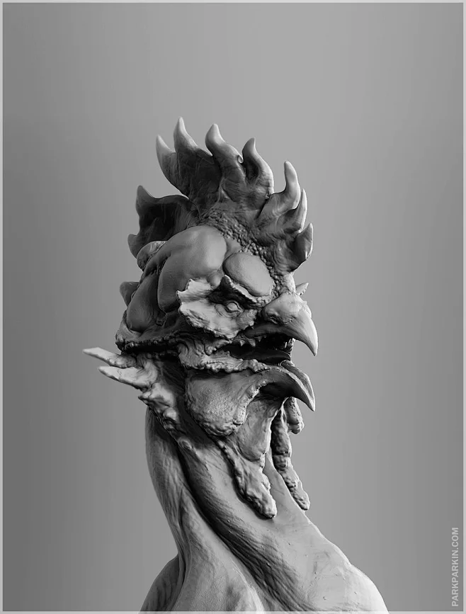 Rooster-mutant B&W, Dmitry Parkin : Rooster-mutant B&W by Dmitry Parkin ...