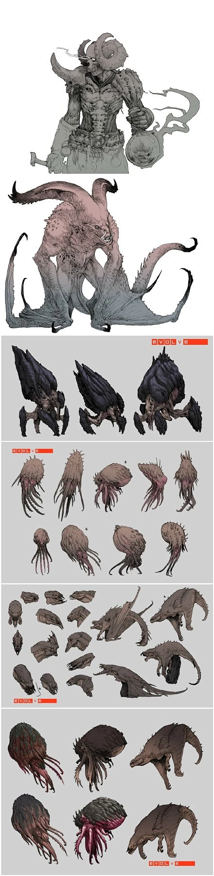 美国概念艺术家Stephen Oakley 笔下千奇百怪的怪物画作.-花瓣网