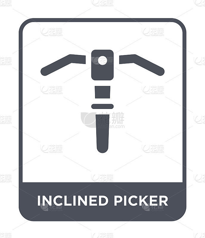 inclined picker icon vector on white background, i