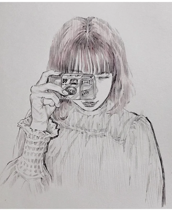 素描和水彩的有趣结合 作者：艺术家Mmmmonexx -花瓣网