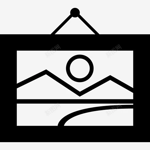 画框木板风景画图标 平面电商 创意素材-花瓣网