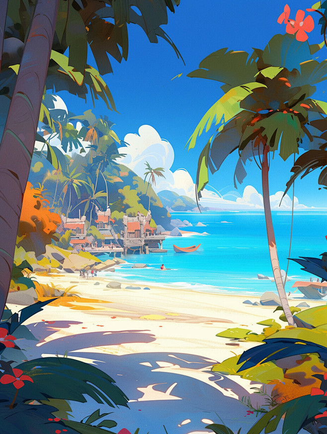 chen-zi-you-xujimo-a-vibrant-and-vibrant-tropical-islandwinterhigh ...