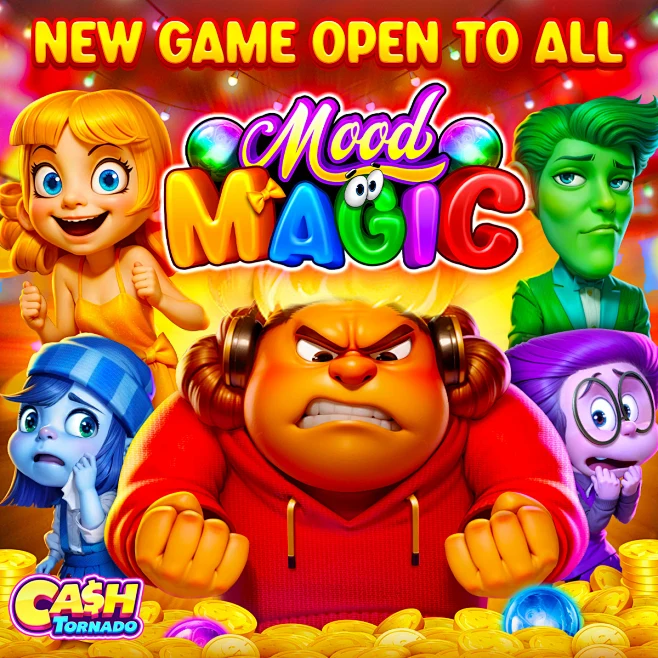 可能是包含下列内容的图片：上面的文字是“NEW GAME OPEN .TO ALL Mood MAGIC CASH TORNADO”-花瓣网