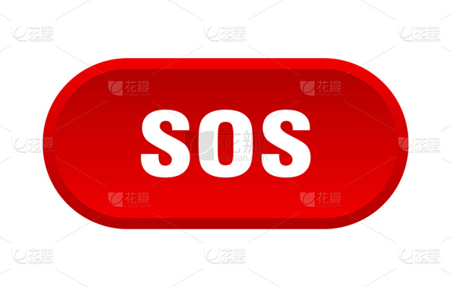 圆形,红色,SOS,标志,按钮,三维图形,白色背景,忠告,图像,矢量