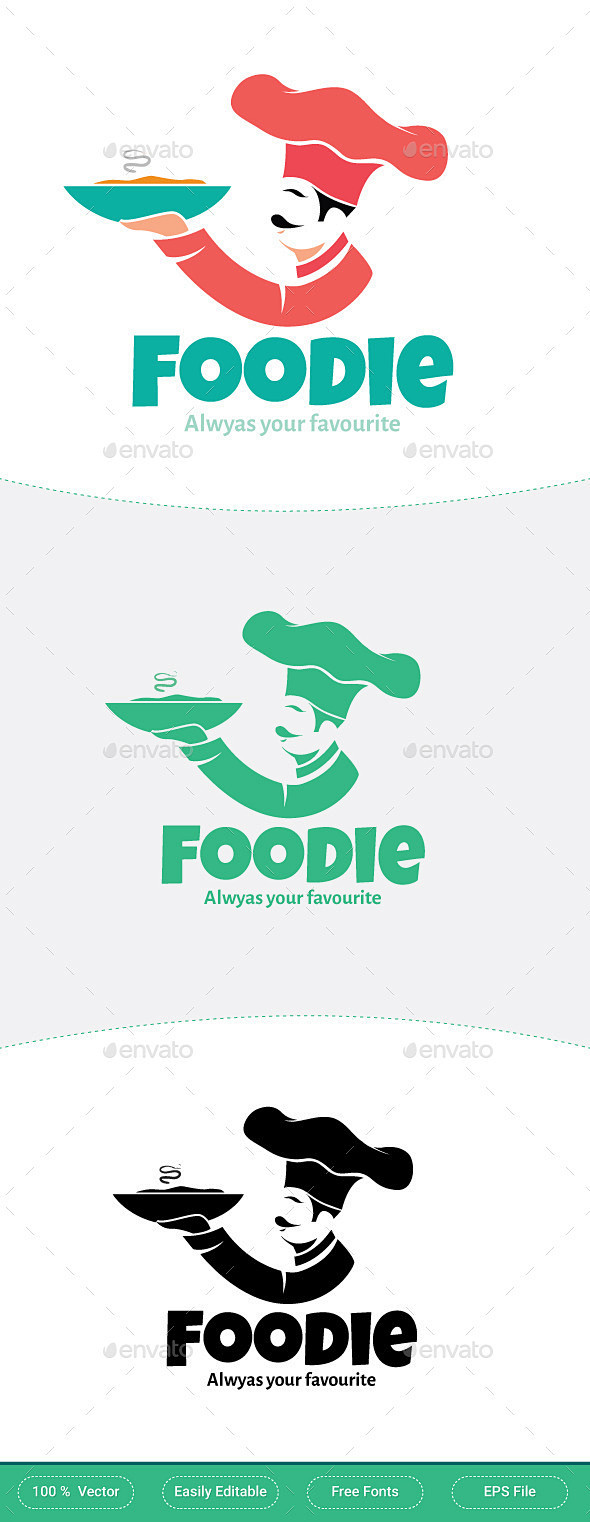 Foodie Restaurant Logo - Restaurant Logo TemplatesFoodie Restaurant ...