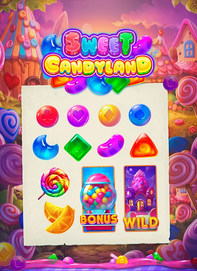 Candy slot game Game Art mobile game game design sweet gambling game ...