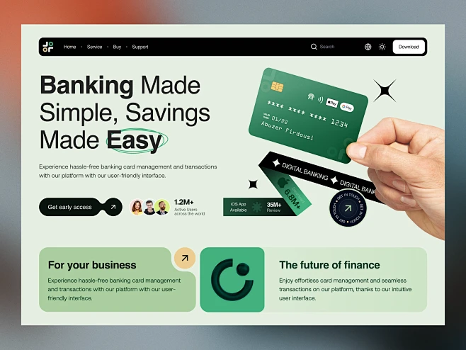 Sass Banking header Design-花瓣网