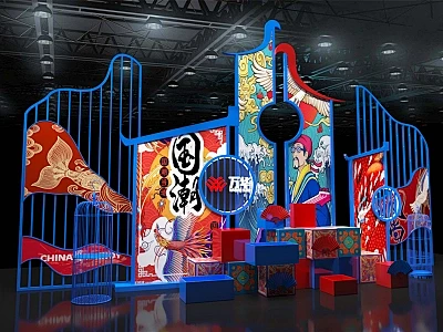 新中式美陈3D模型-花瓣网