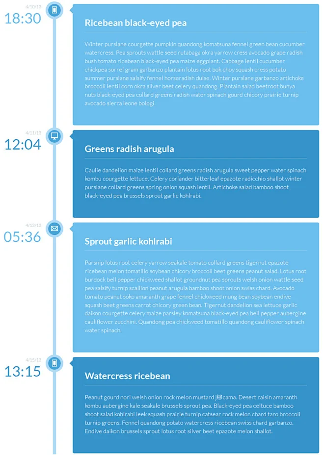 div CSS3样式表制作垂直时间轴内容记录-花瓣网