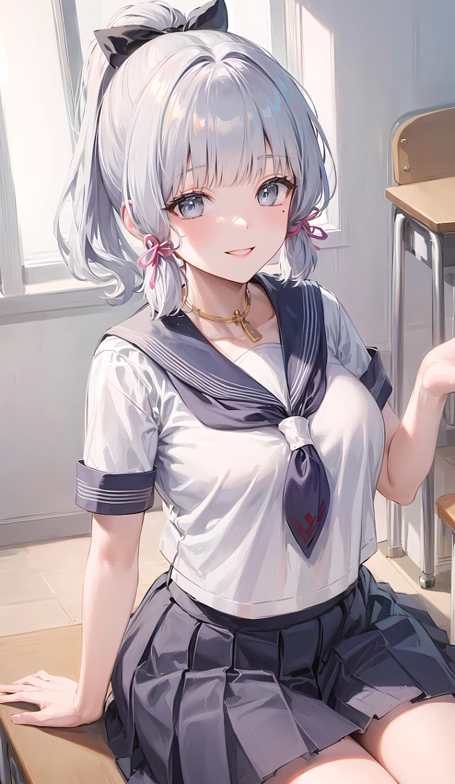 #神里綾華 神里綾華 JK 2 - bright sky的插画-花瓣网