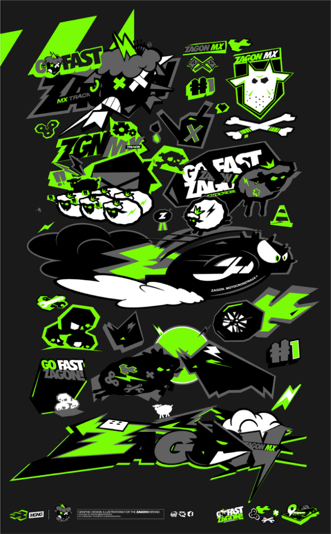 apparel branding extreme Motocross mx Racing sport stickers streetwear ...