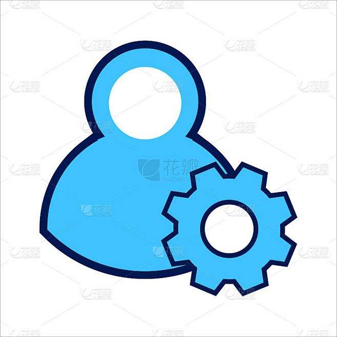 设置图标。设置与用户符号。用户管理的概念。矢量插图，矢量图标概念。