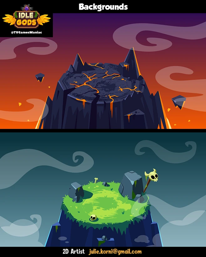 Backgrounds for Idle Gods game. TV Games @TVGamesManiac-花瓣网