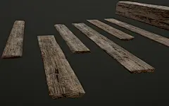 Wooden Planks and Beams, Anna Zhdanova : Sculpted in Zbrush, retopo and ...